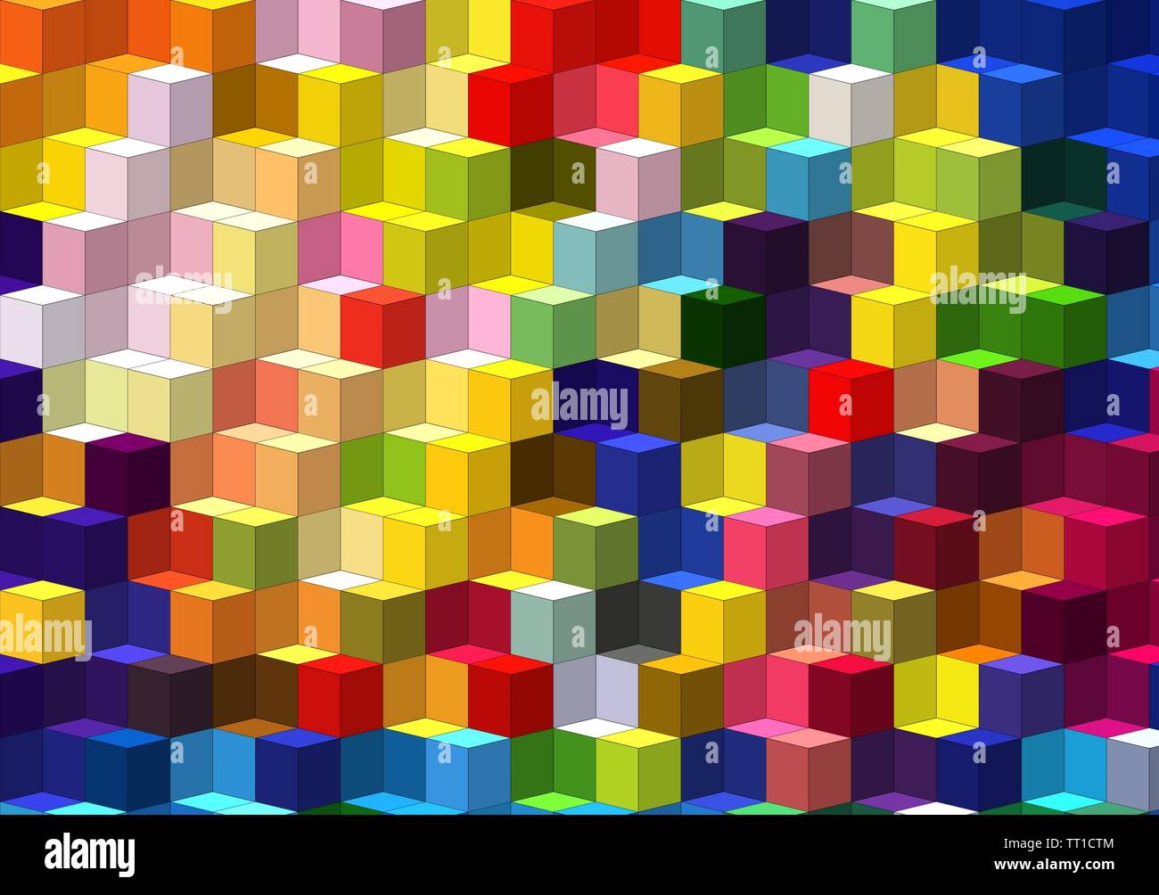 isometric minimal abstract cubes and squares colorful backgrounds ...