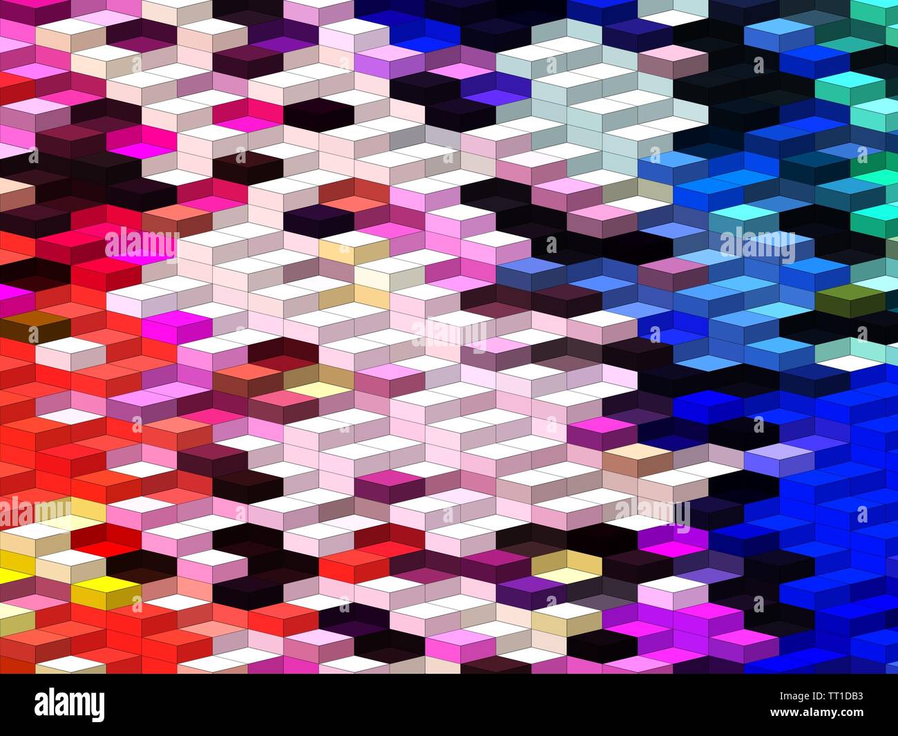 isometric minimal abstract cubes and squares colorful backgrounds ...