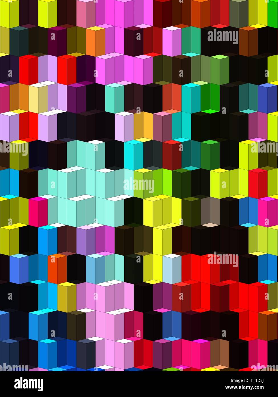 isometric minimal abstract cubes and squares colorful backgrounds ...