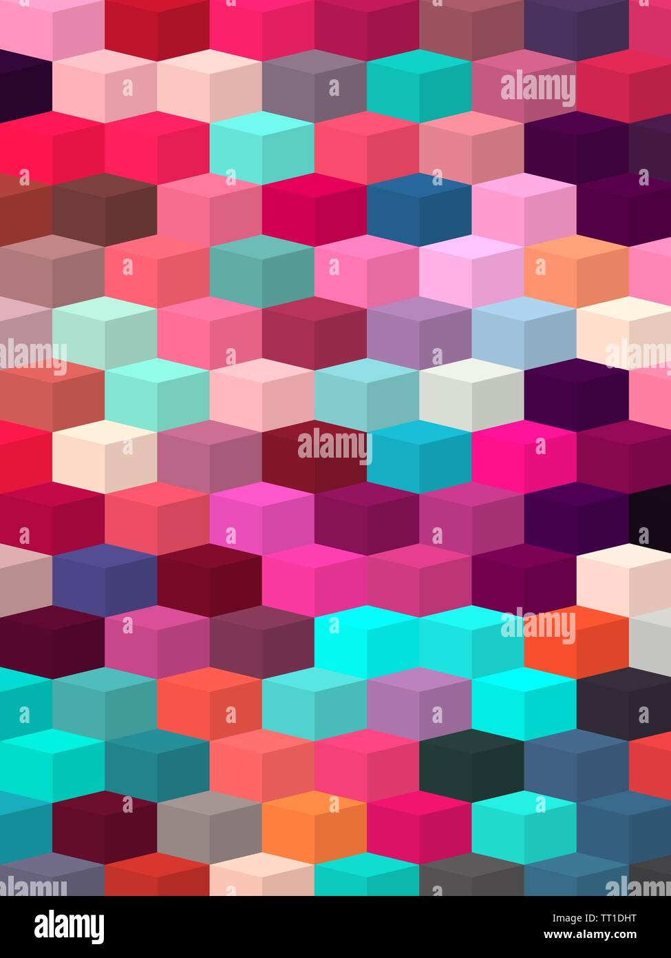 isometric minimal abstract cubes and squares colorful backgrounds ...