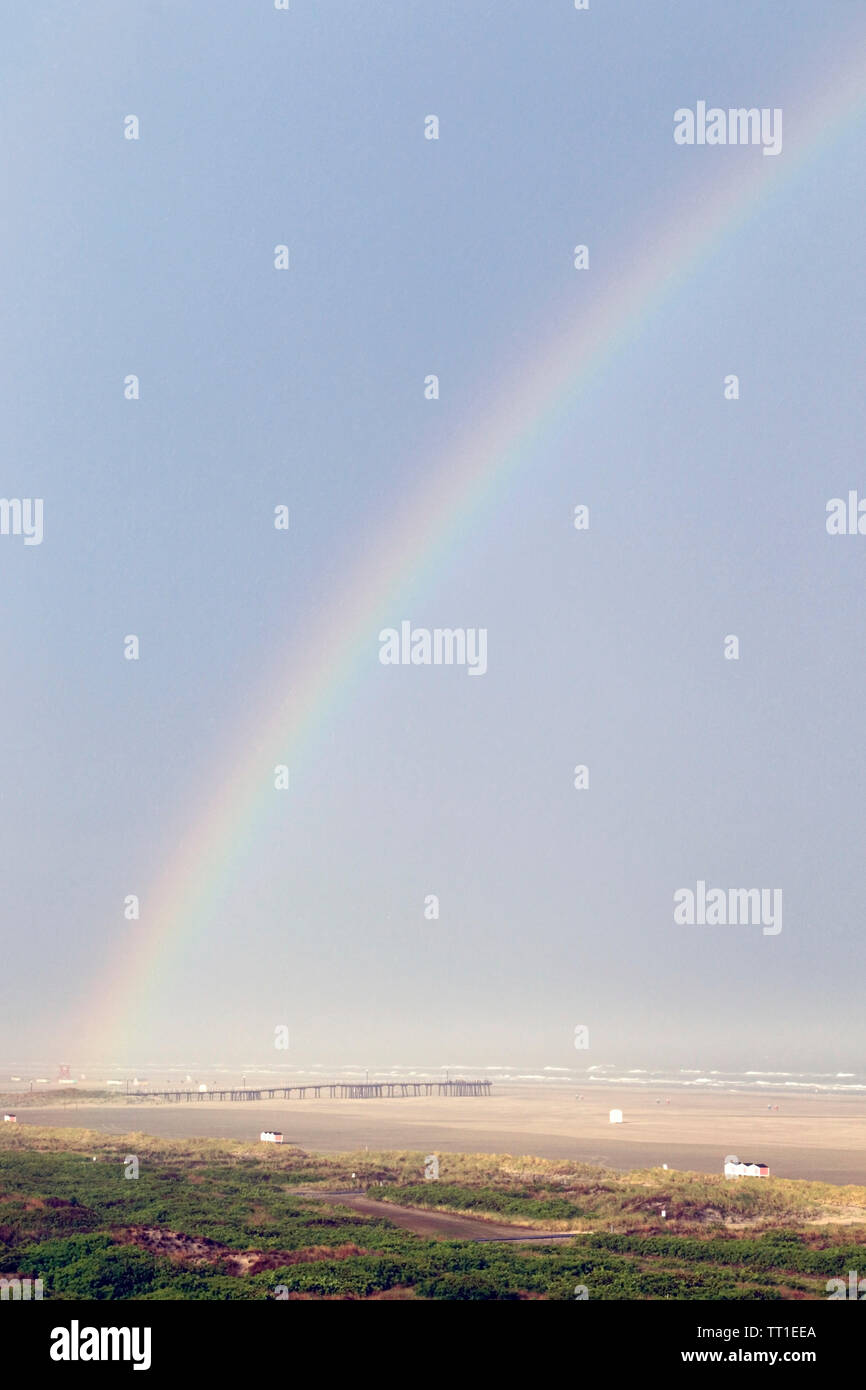 A rainbow over the beach in after a storm, Wildwood Crest, New Jersey ...