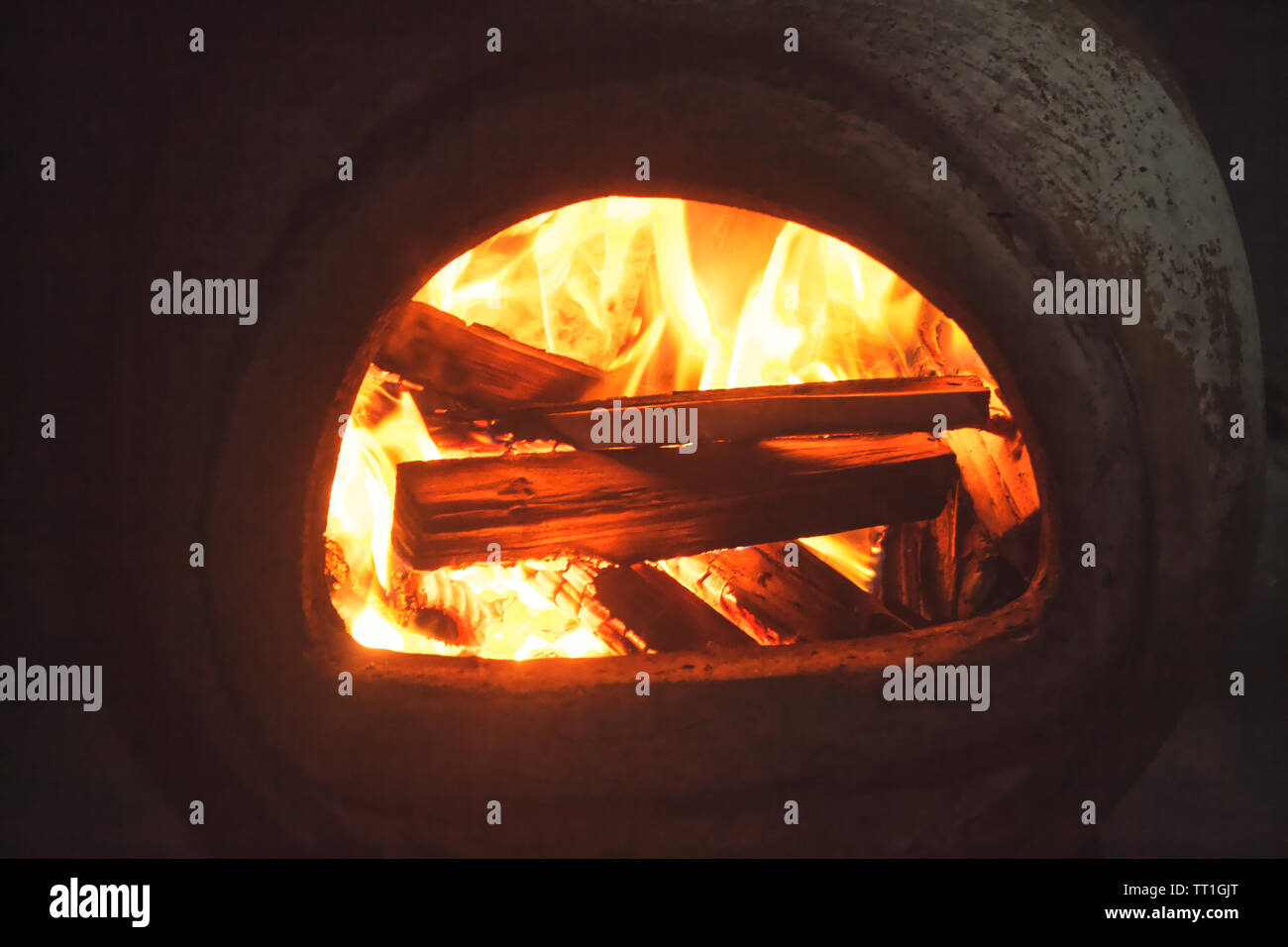 Chiminea fire at night hi-res stock photography and images - Alamy