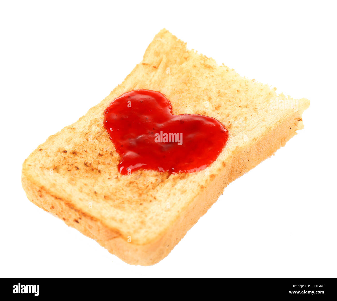 Delicious toast with jam isolated on white Stock Photo - Alamy