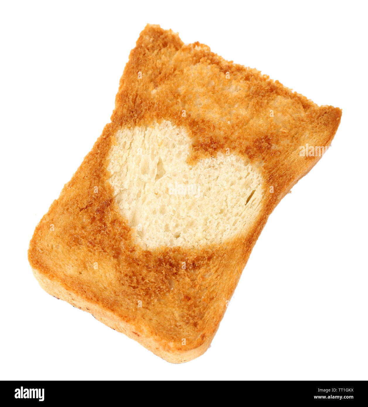 Delicious toast with heart isolated on white Stock Photo - Alamy