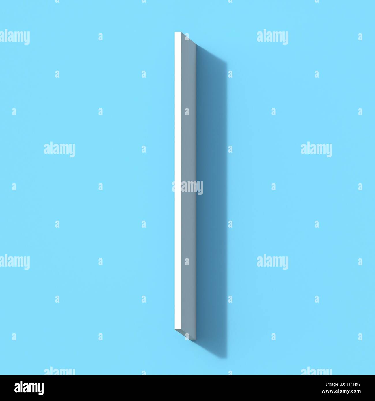 Line font with shadow Letter I 3D rendering illustration on blue ...