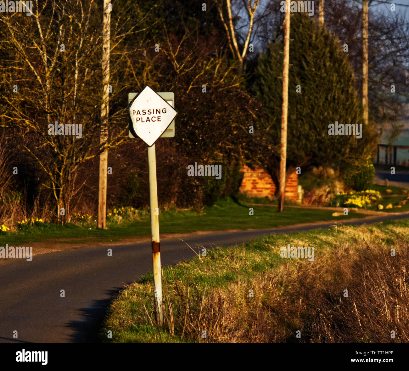 Passing place sign on single hi-res stock photography and images - Alamy