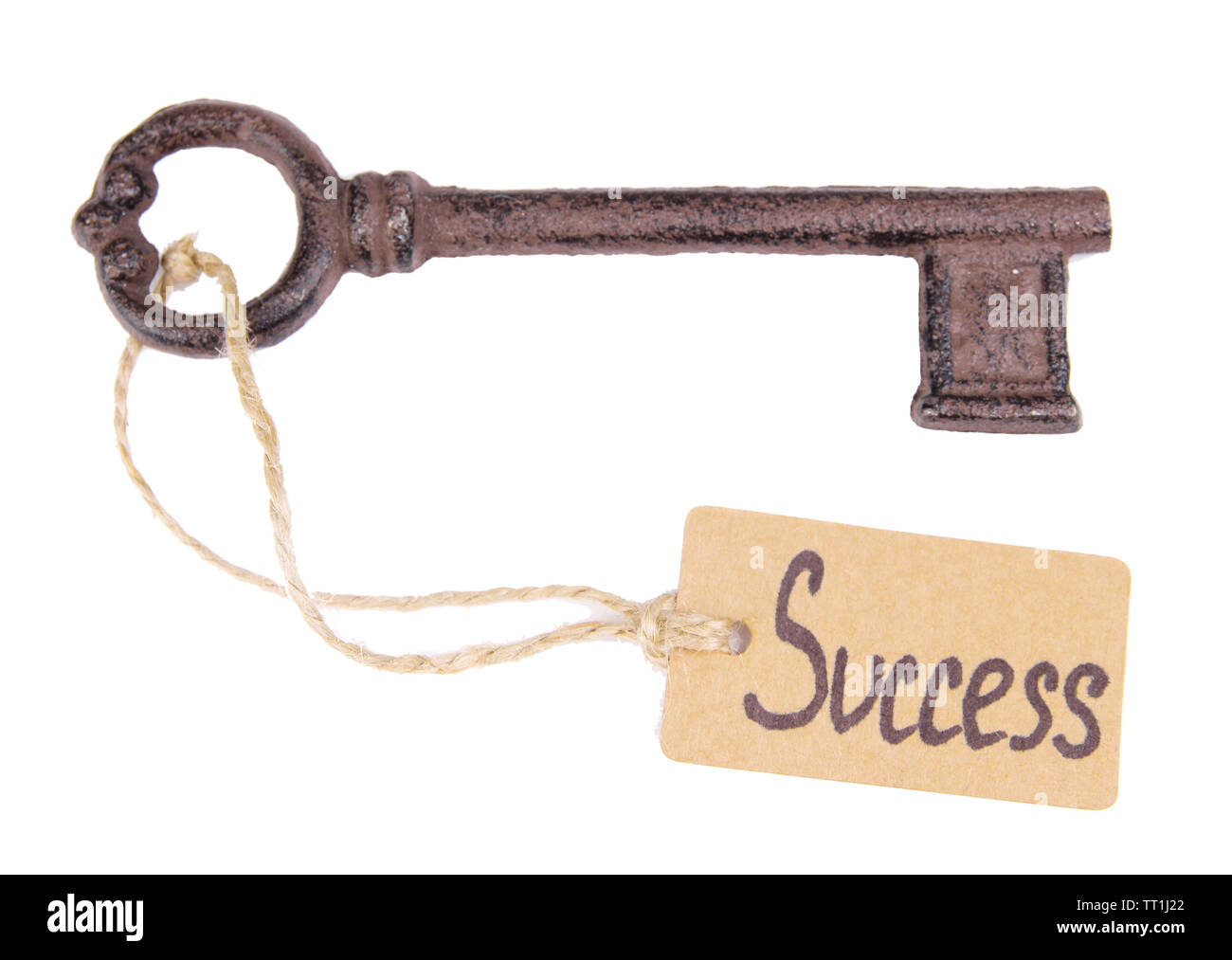 Key to success, Conceptual photo. Isolated on white Stock Photo - Alamy