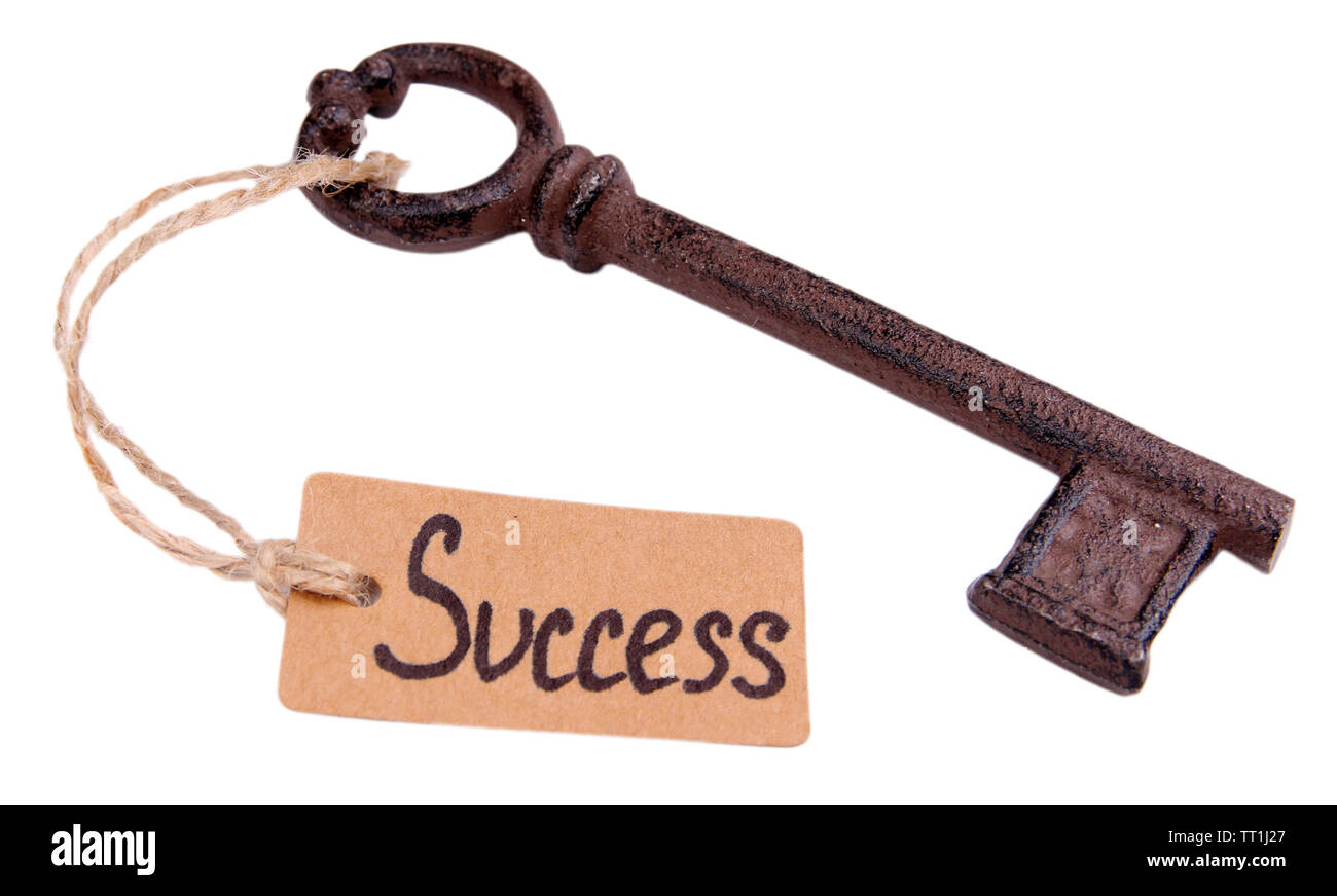 Key to success, Conceptual photo. Isolated on white Stock Photo - Alamy