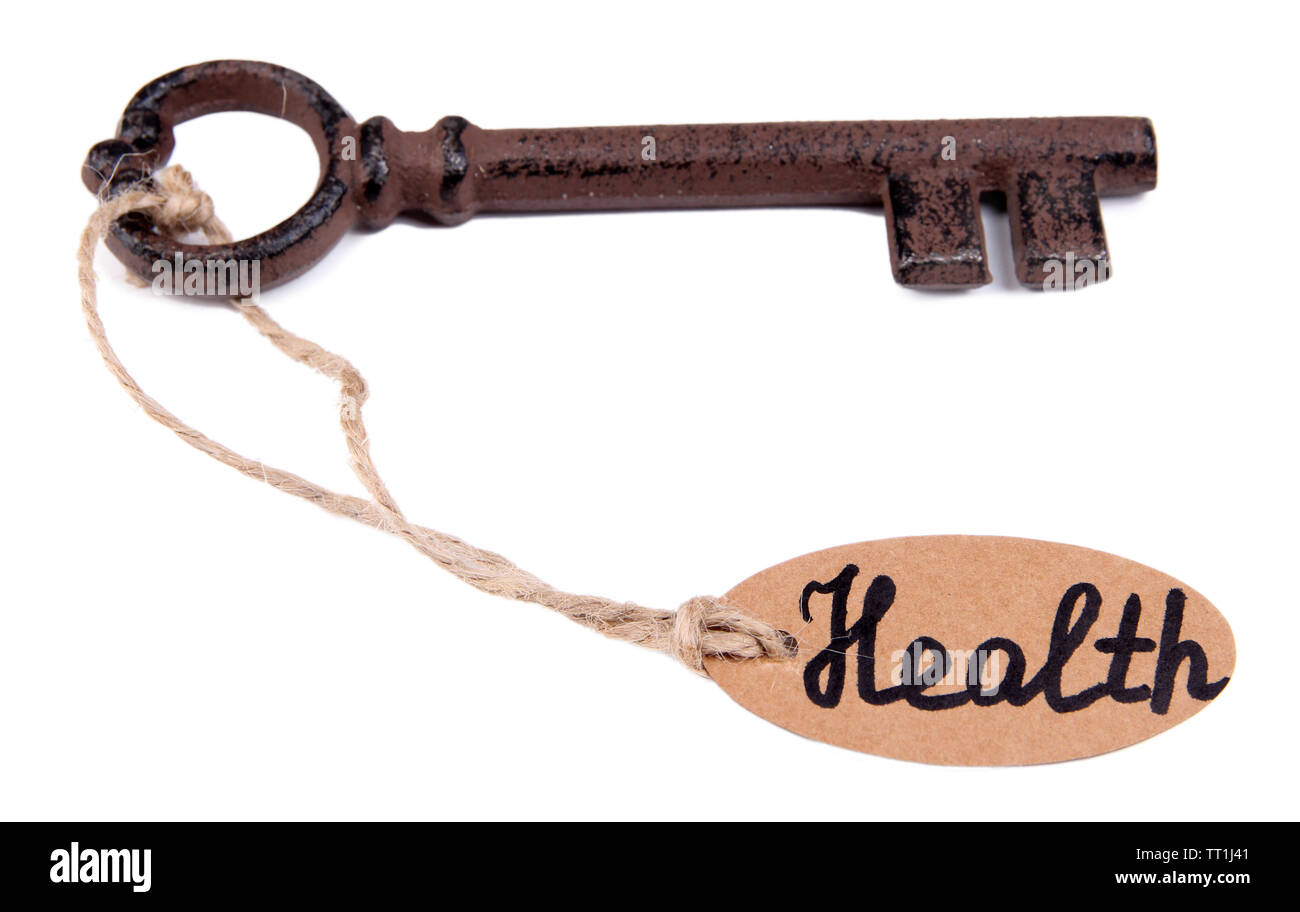 Key to health, Conceptual photo. Isolated on white Stock Photo - Alamy