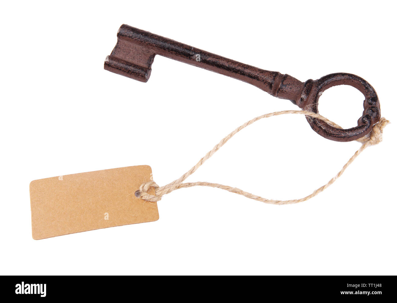 Key with empty tag, isolated on white Stock Photo - Alamy