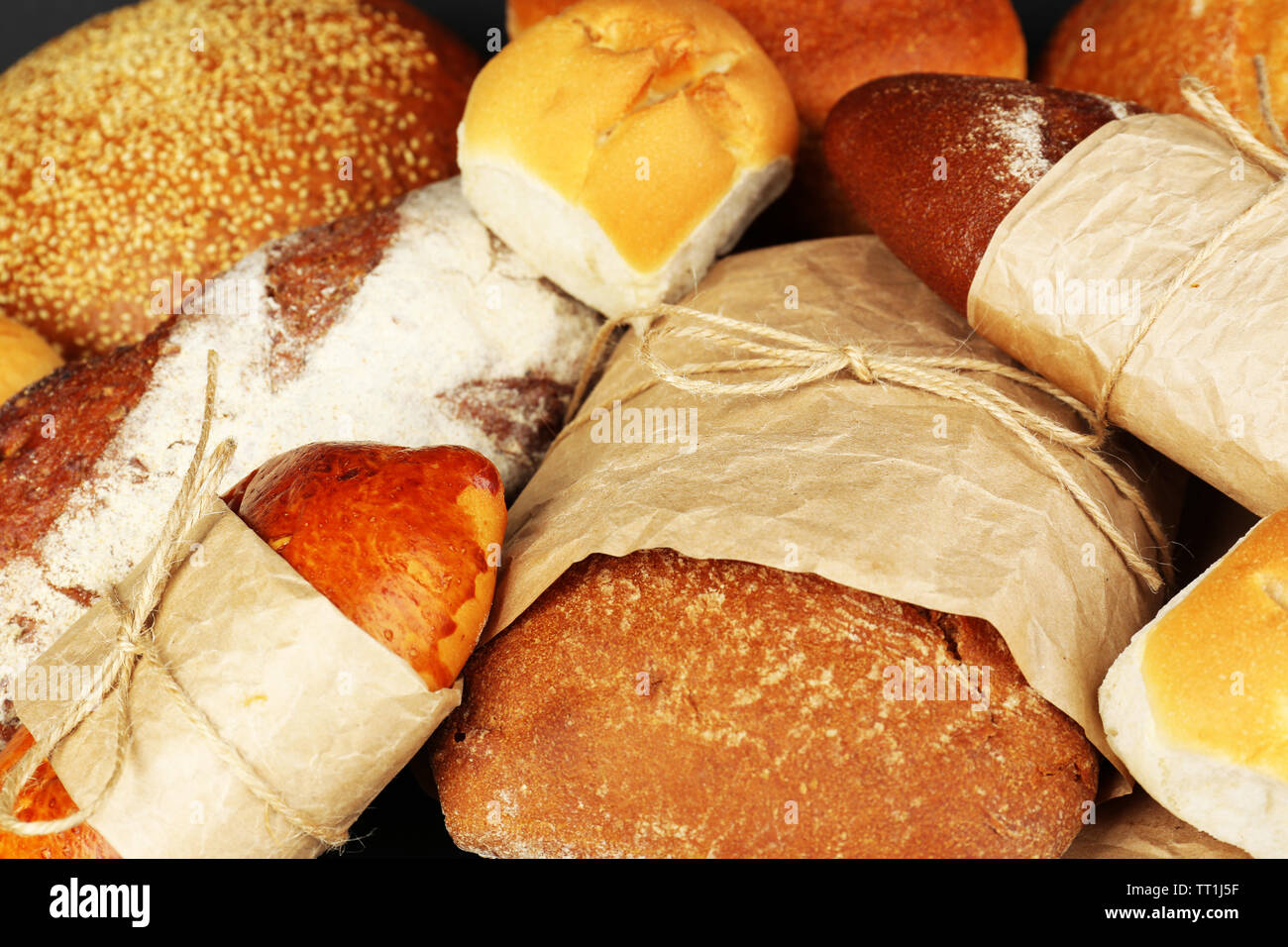 Different types of bread close up Stock Photo - Alamy