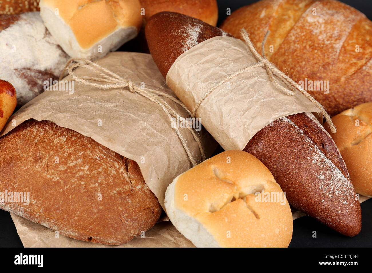 Different types of bread close up Stock Photo - Alamy