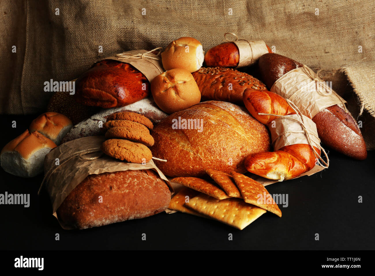 Different types of bread close up Stock Photo - Alamy