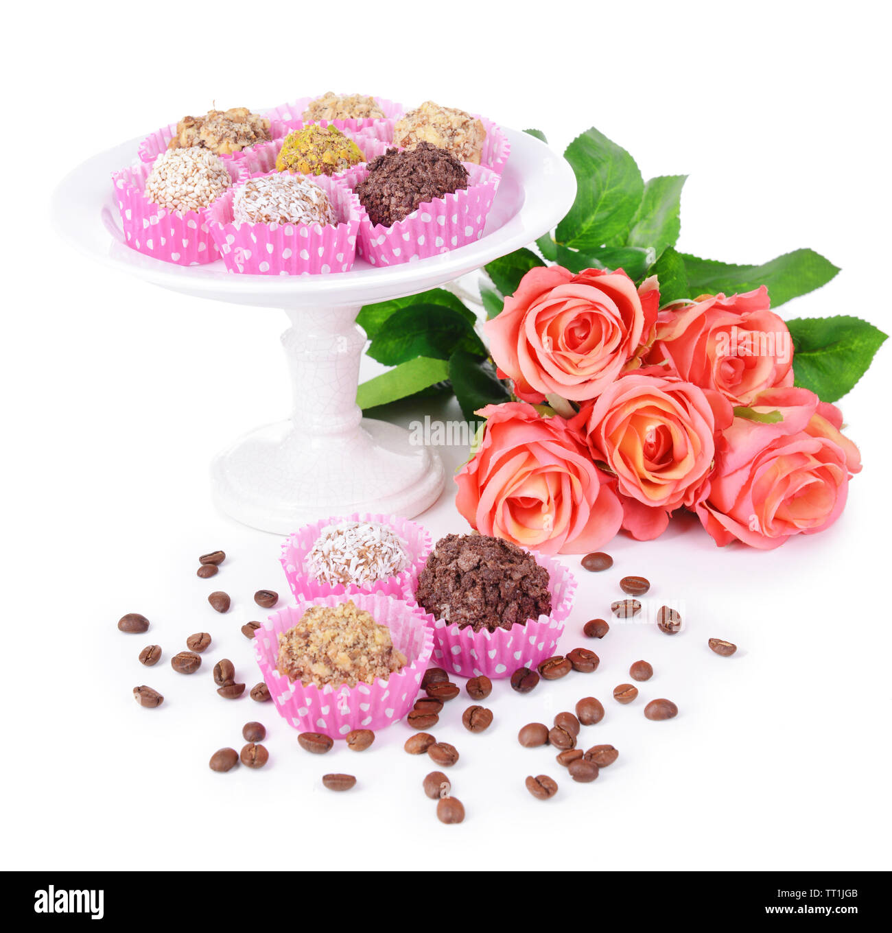 Set of chocolate candies isolated on white Stock Photo - Alamy