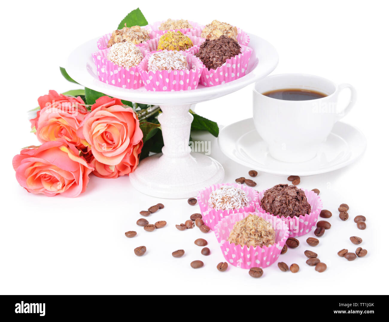 Set of chocolate candies isolated on white Stock Photo - Alamy