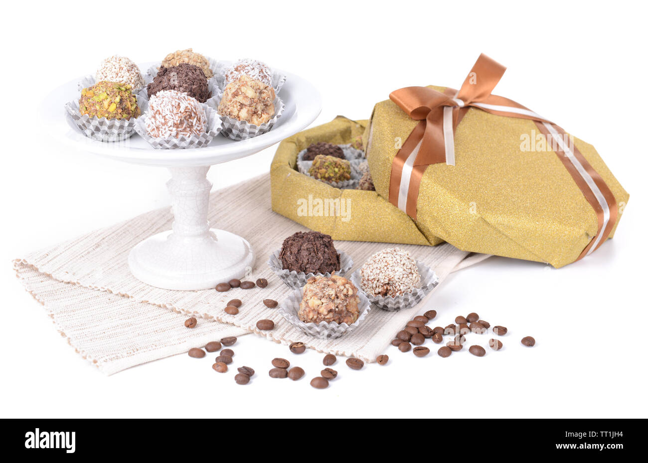 Set of chocolate candies isolated on white Stock Photo - Alamy