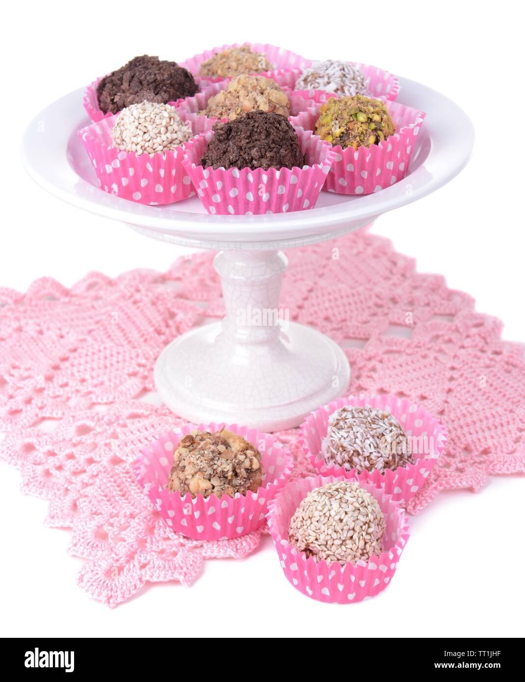 Set of chocolate candies isolated on white Stock Photo - Alamy