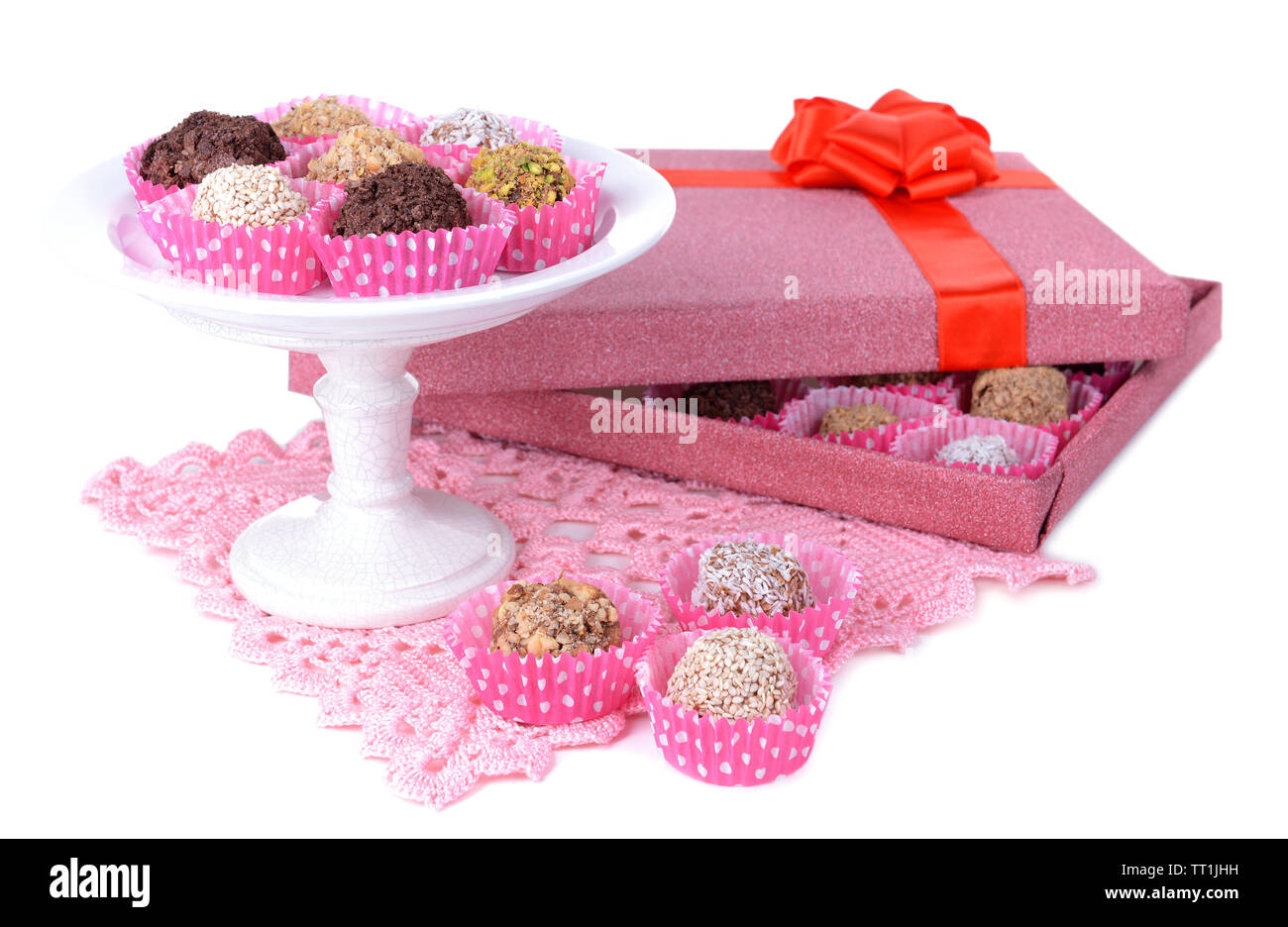 Set of chocolate candies isolated on white Stock Photo - Alamy