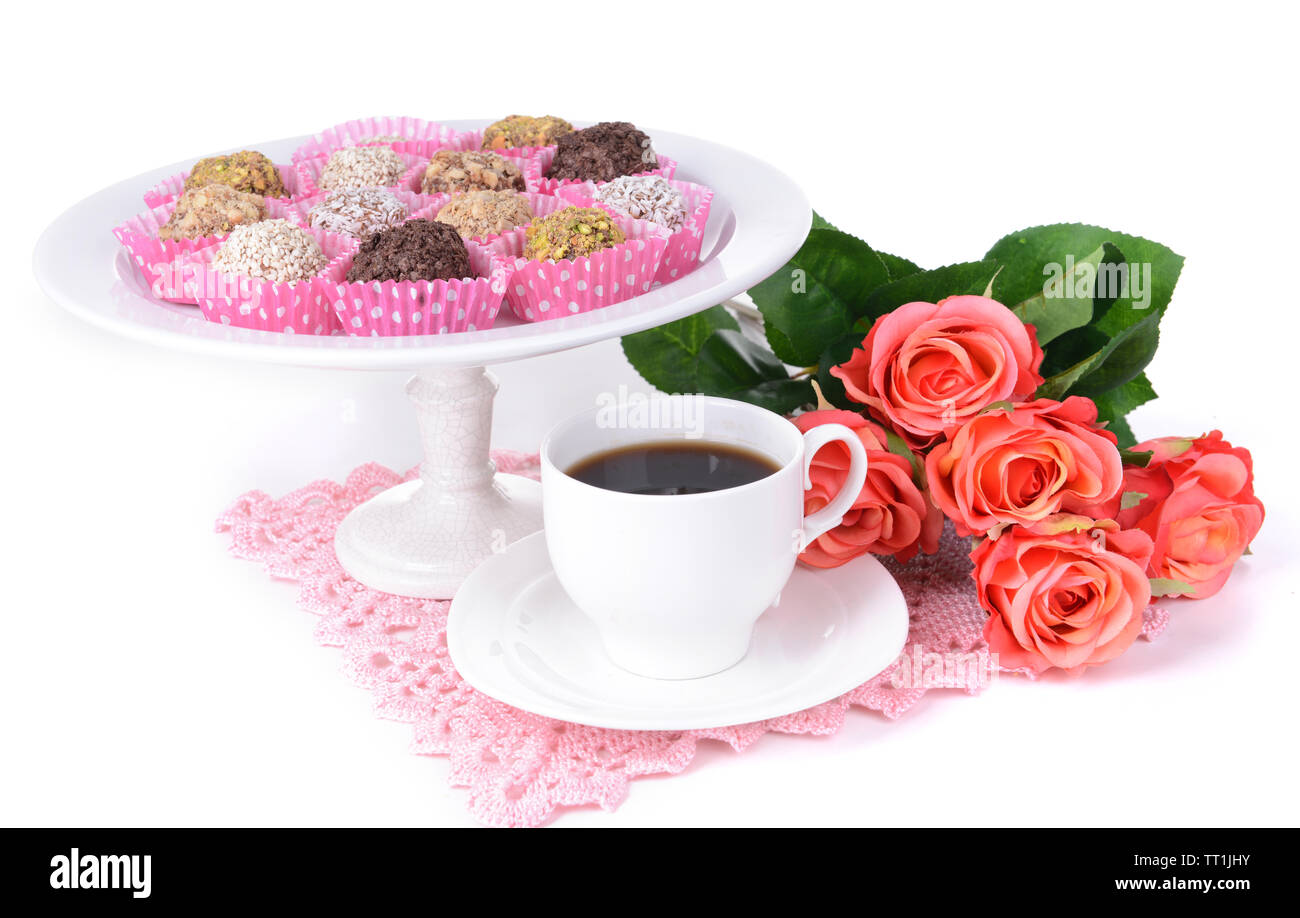 Set of chocolate candies isolated on white Stock Photo - Alamy