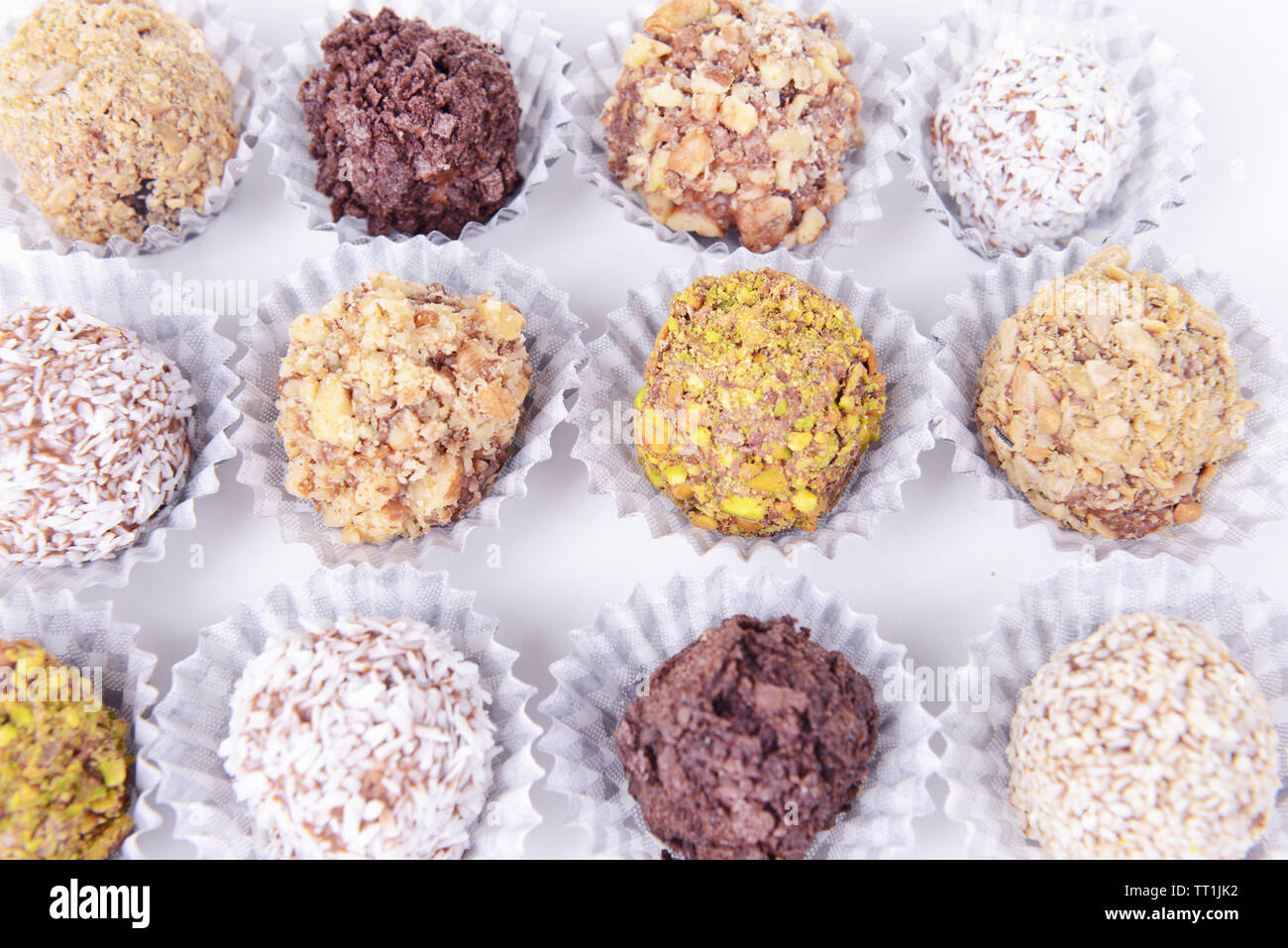 Set of chocolate candies close-up Stock Photo - Alamy