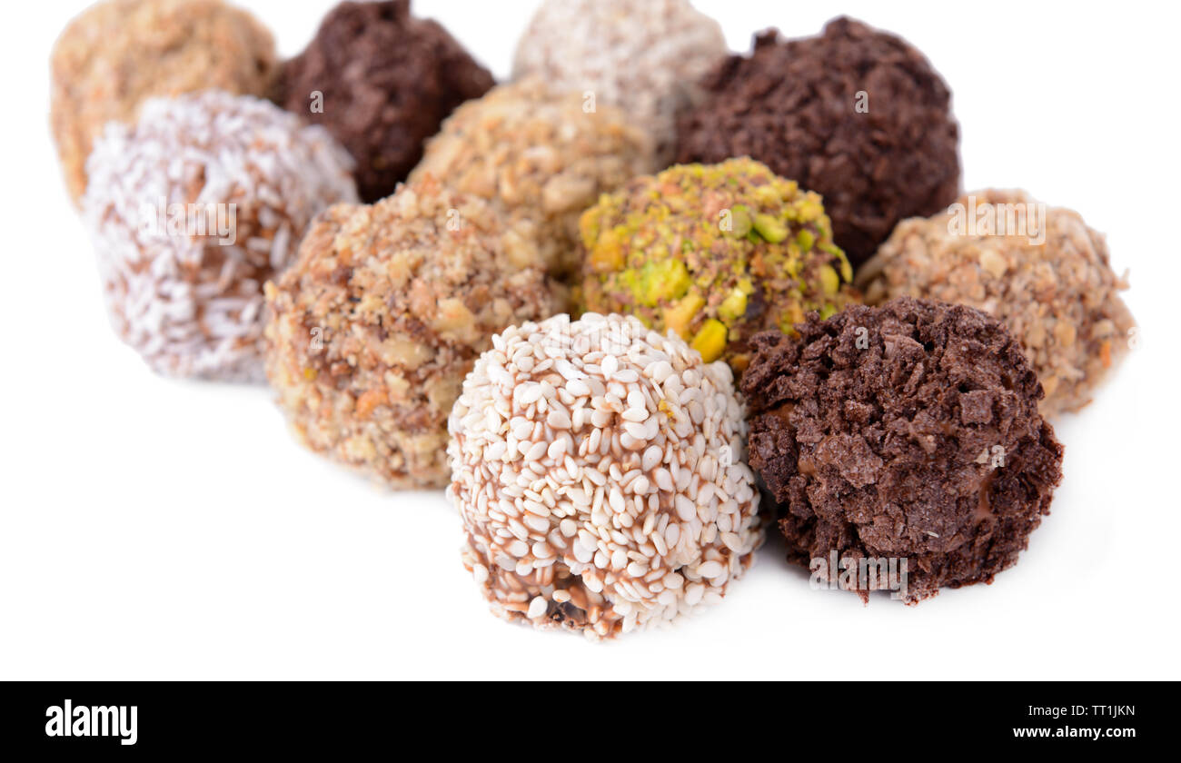 Set of chocolate candies isolated on white Stock Photo - Alamy