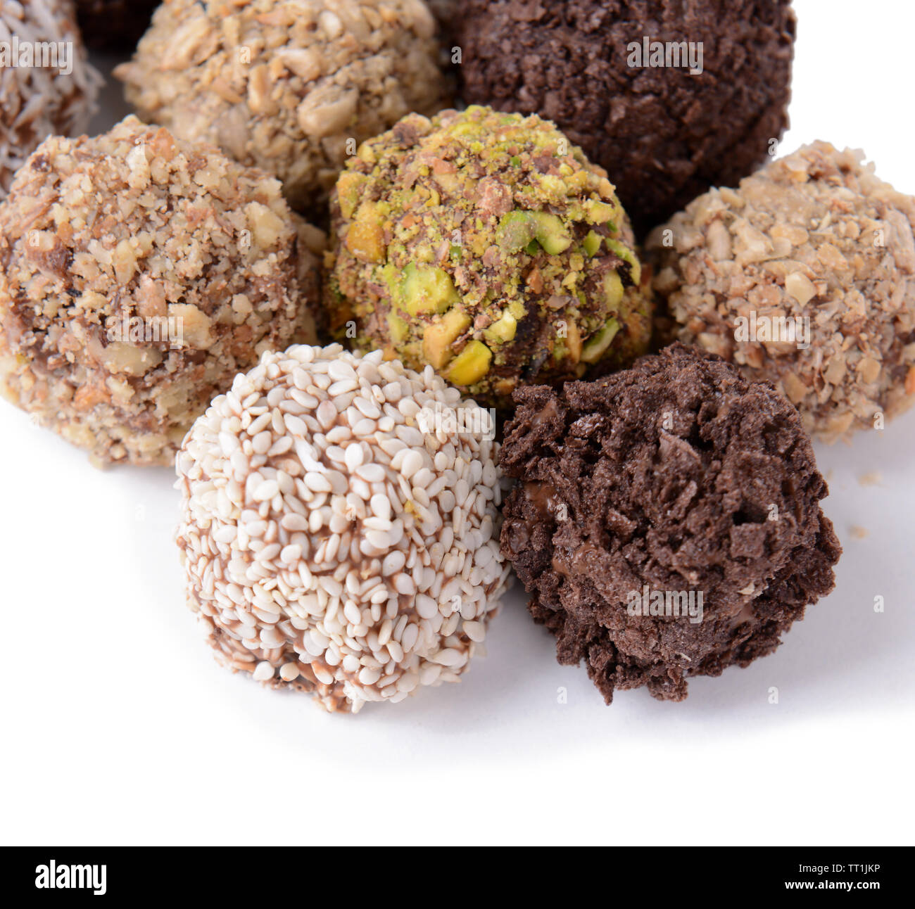 Set of chocolate candies isolated on white Stock Photo - Alamy