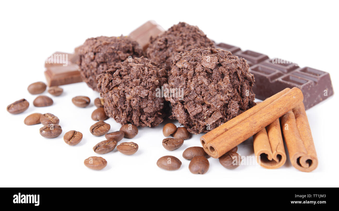 Set of chocolate candies isolated on white Stock Photo - Alamy