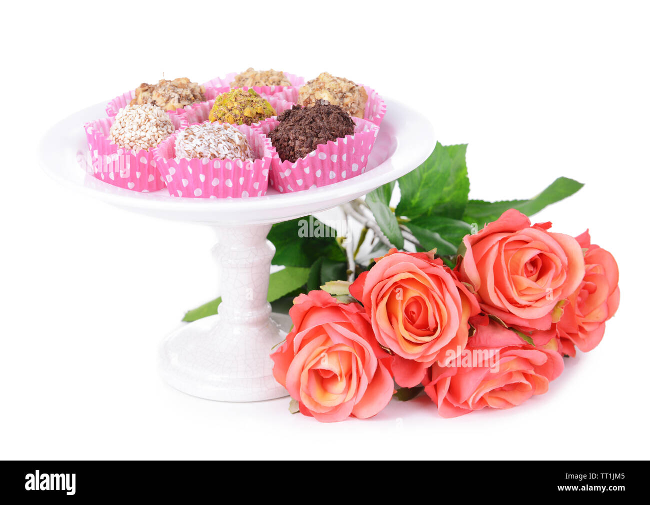 Set of chocolate candies isolated on white Stock Photo - Alamy