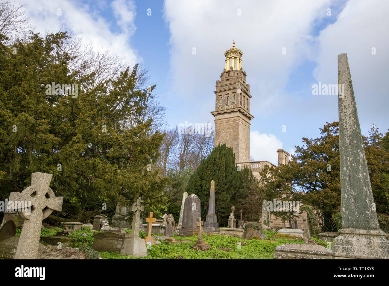Beckford's Tower at Lansdown near Bath, Somerset, A Neo-classical style ...