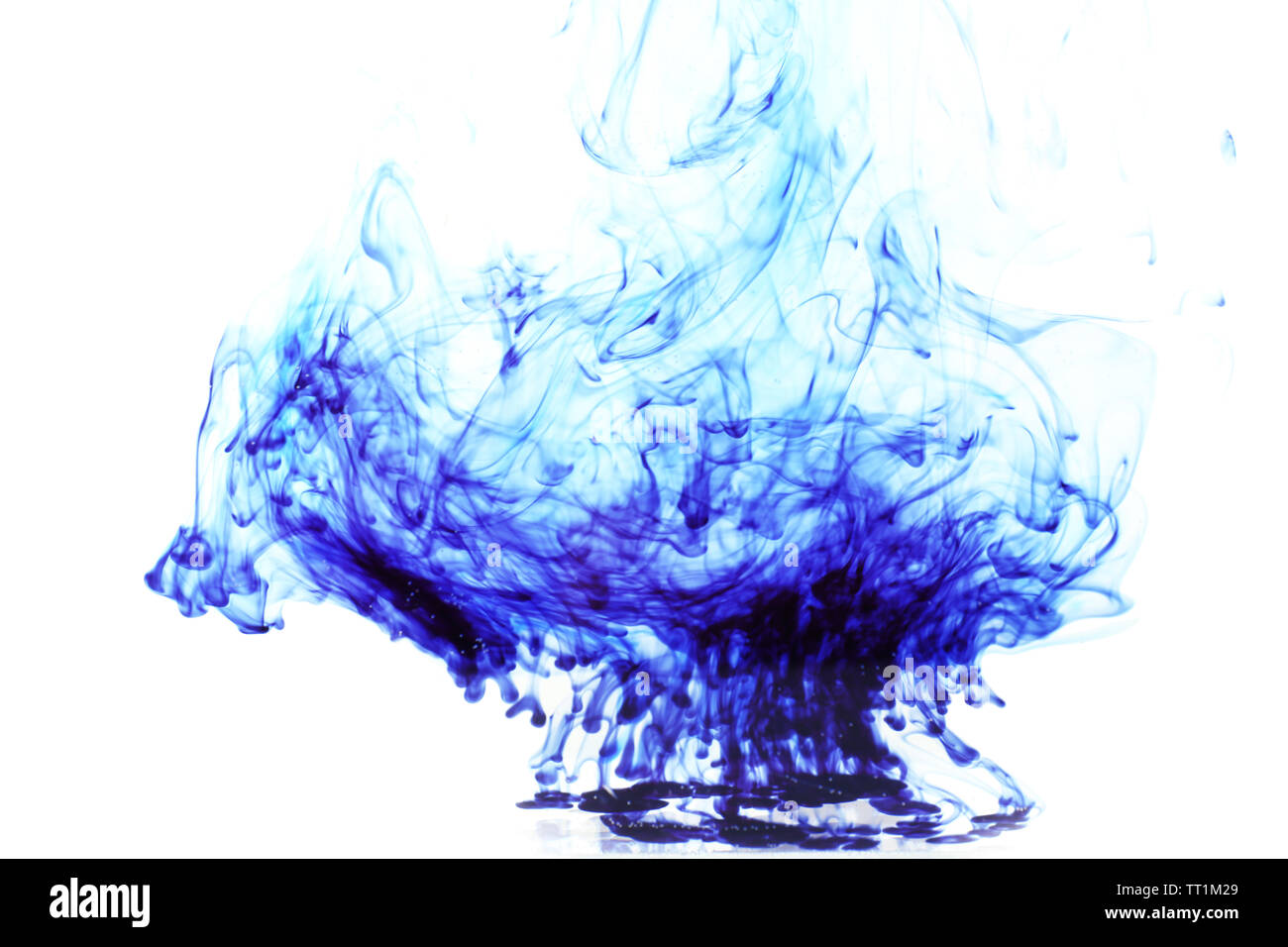 Ink in water isolated on white Stock Photo - Alamy