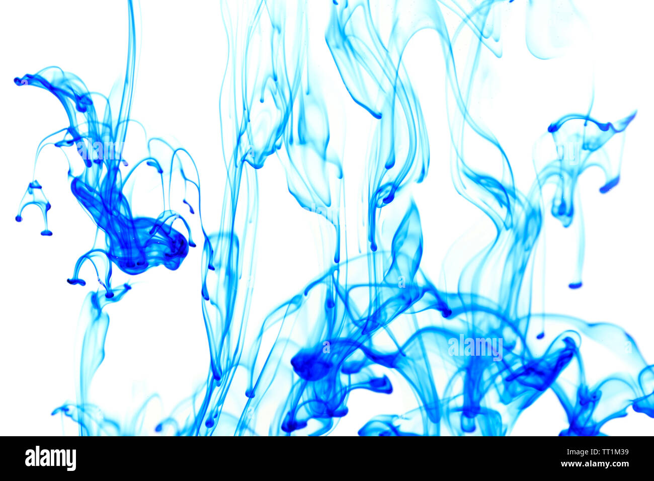 Ink in water isolated on white Stock Photo - Alamy