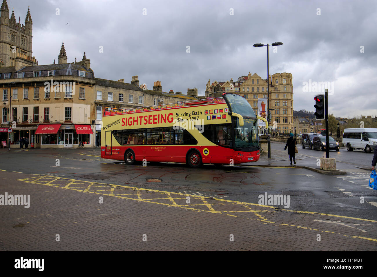 Bath Bus Company Tour Bus parked at Orange Grove, Bath Stock Photo - Alamy