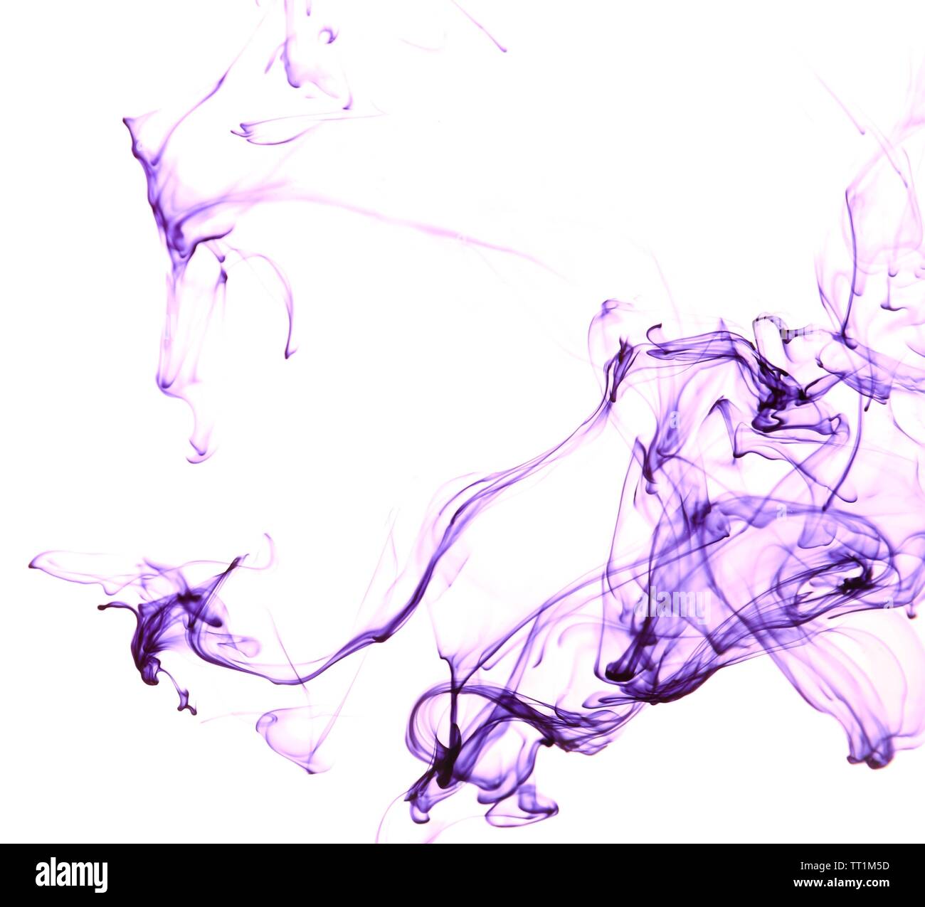 Ink in water isolated on white Stock Photo - Alamy