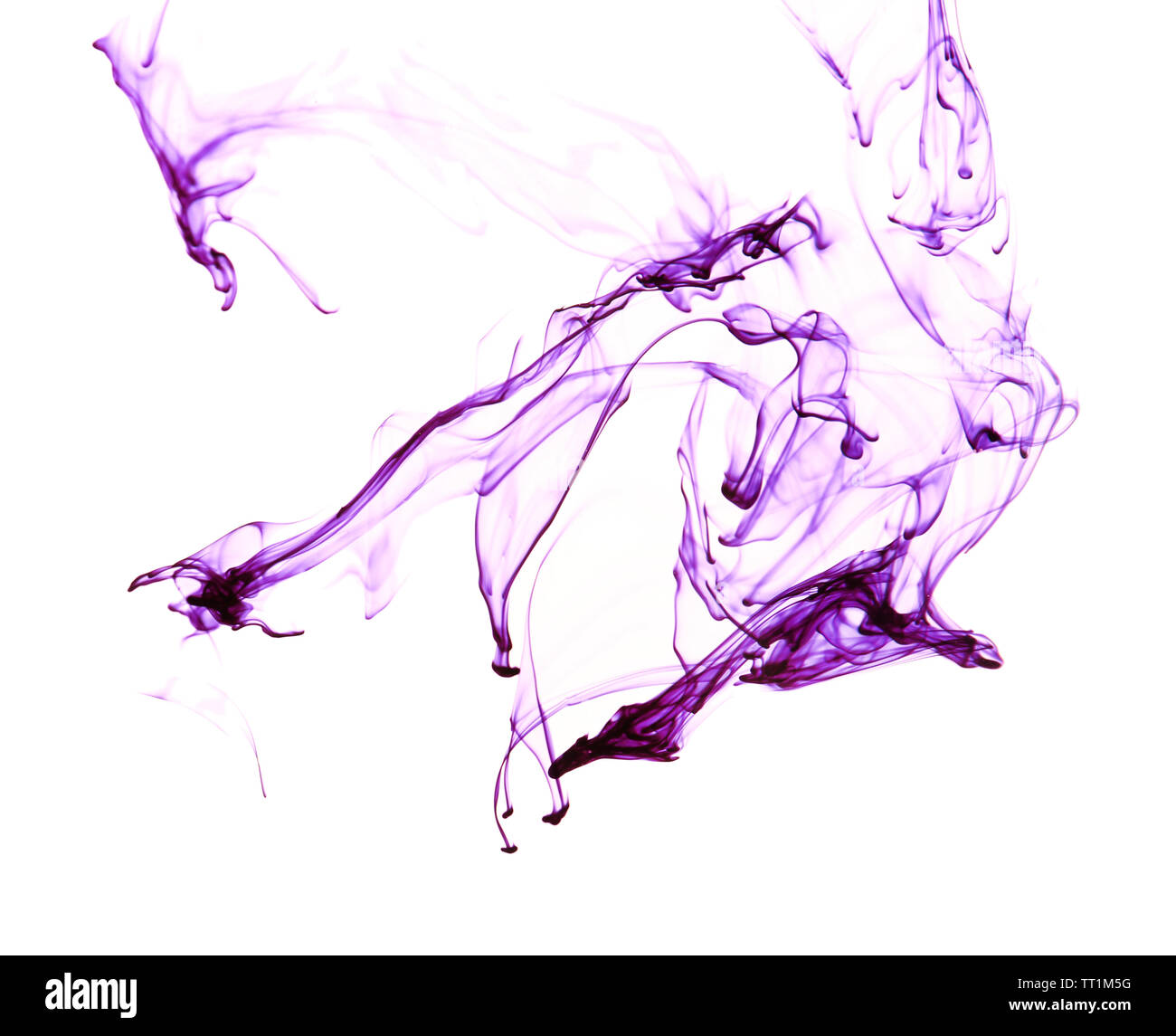 Ink in water isolated on white Stock Photo - Alamy