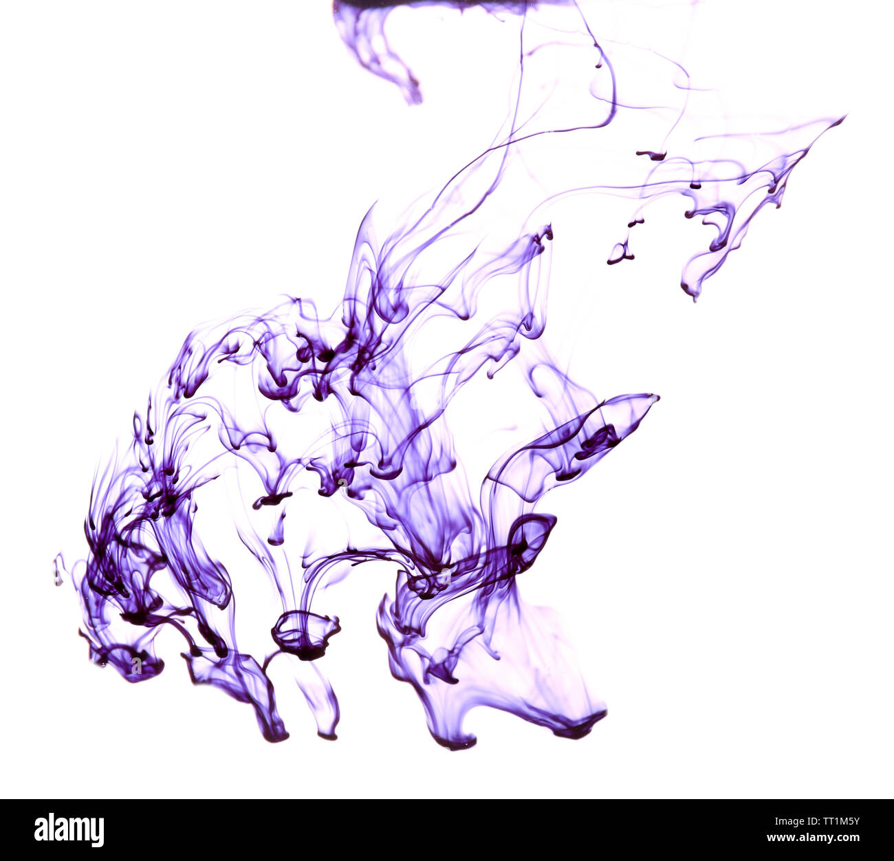 Ink in water isolated on white Stock Photo - Alamy