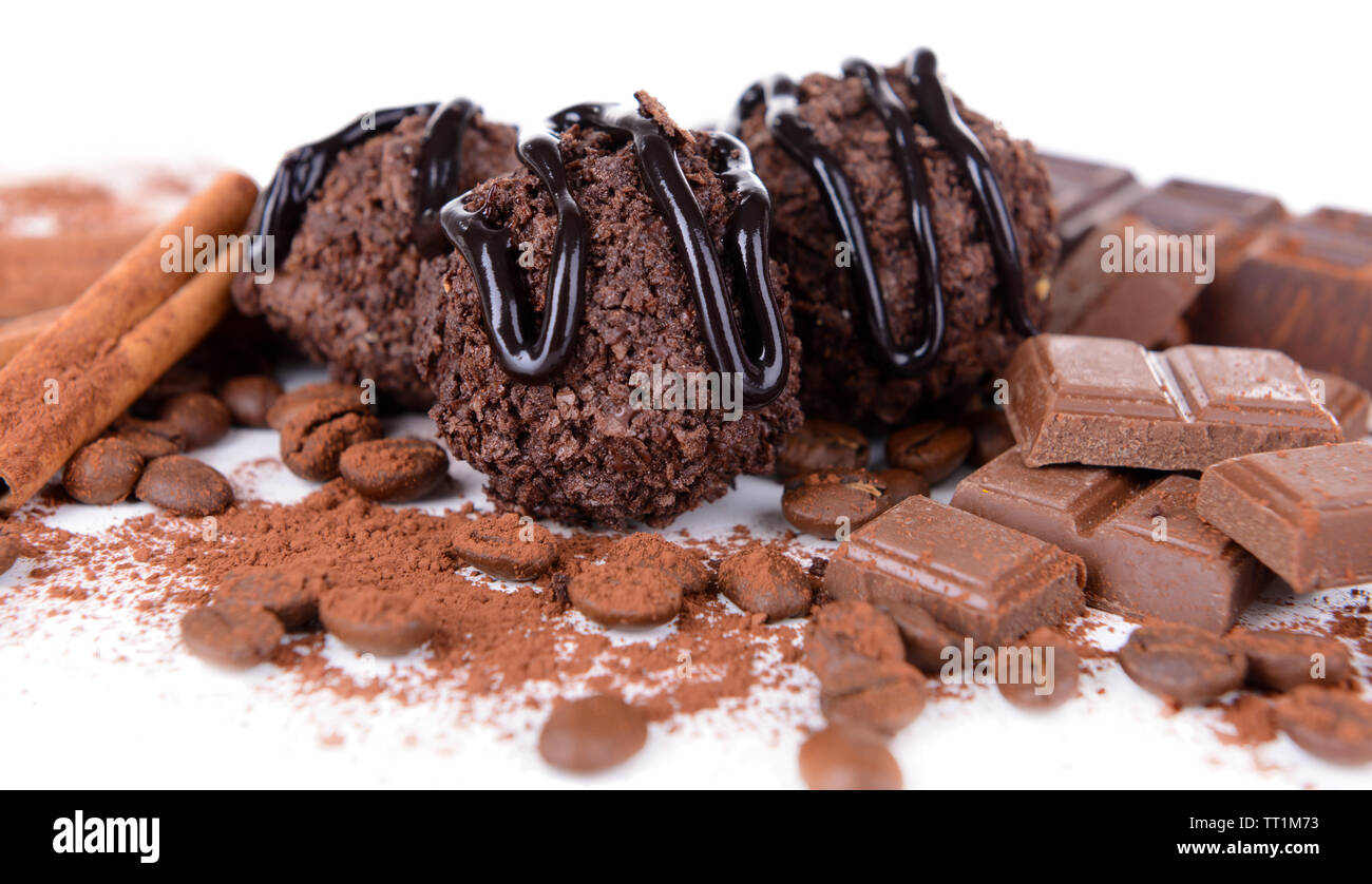 Delicious chocolates close-up Stock Photo - Alamy