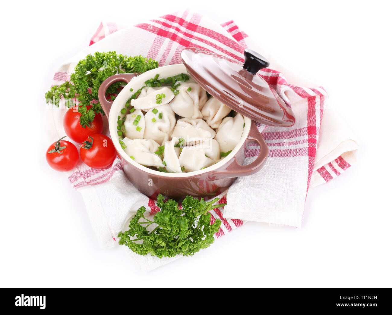Meat dumplings - russian boiled pelmeni isolated on white Stock Photo ...