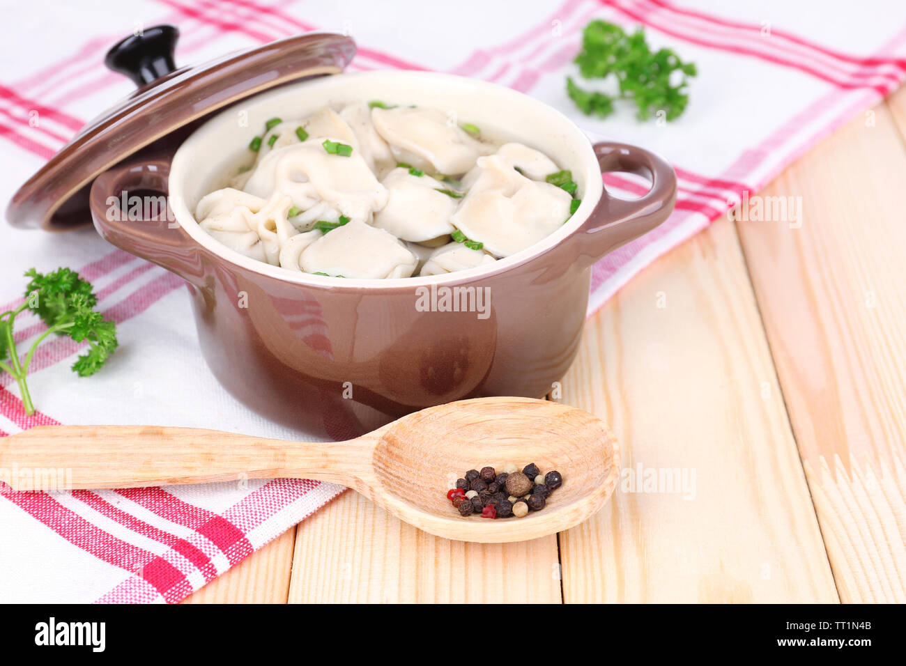Meat dumplings - russian boiled pelmeni close up Stock Photo - Alamy