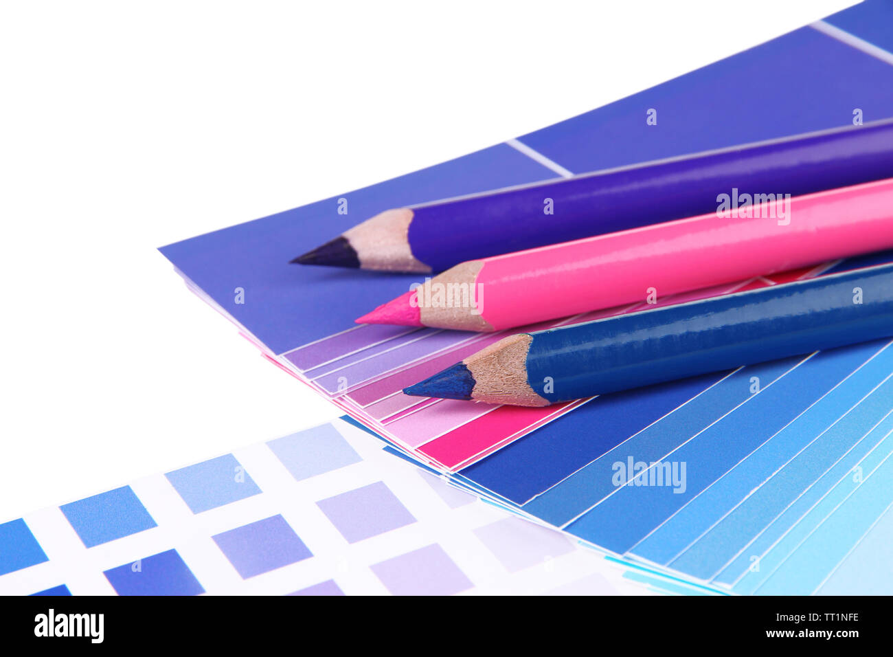 Color samples with pencils close up Stock Photo - Alamy