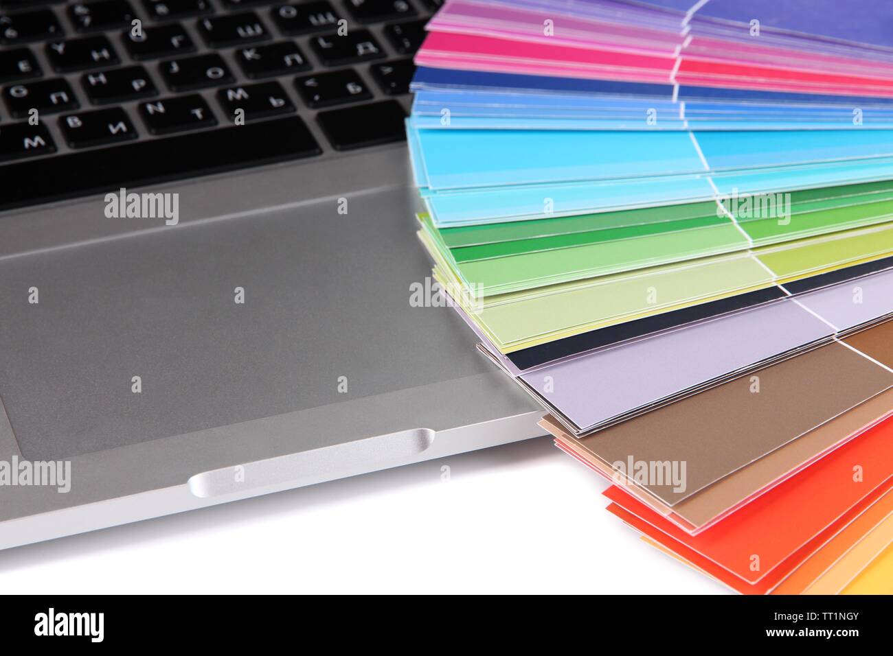 Color samples on keyboard close up Stock Photo - Alamy