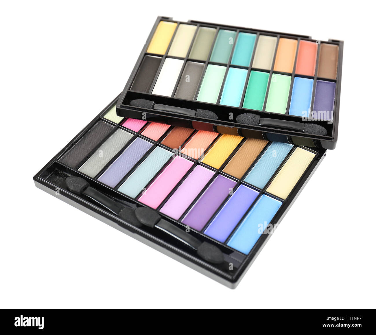 Bright eye shadows isolated on white Stock Photo - Alamy