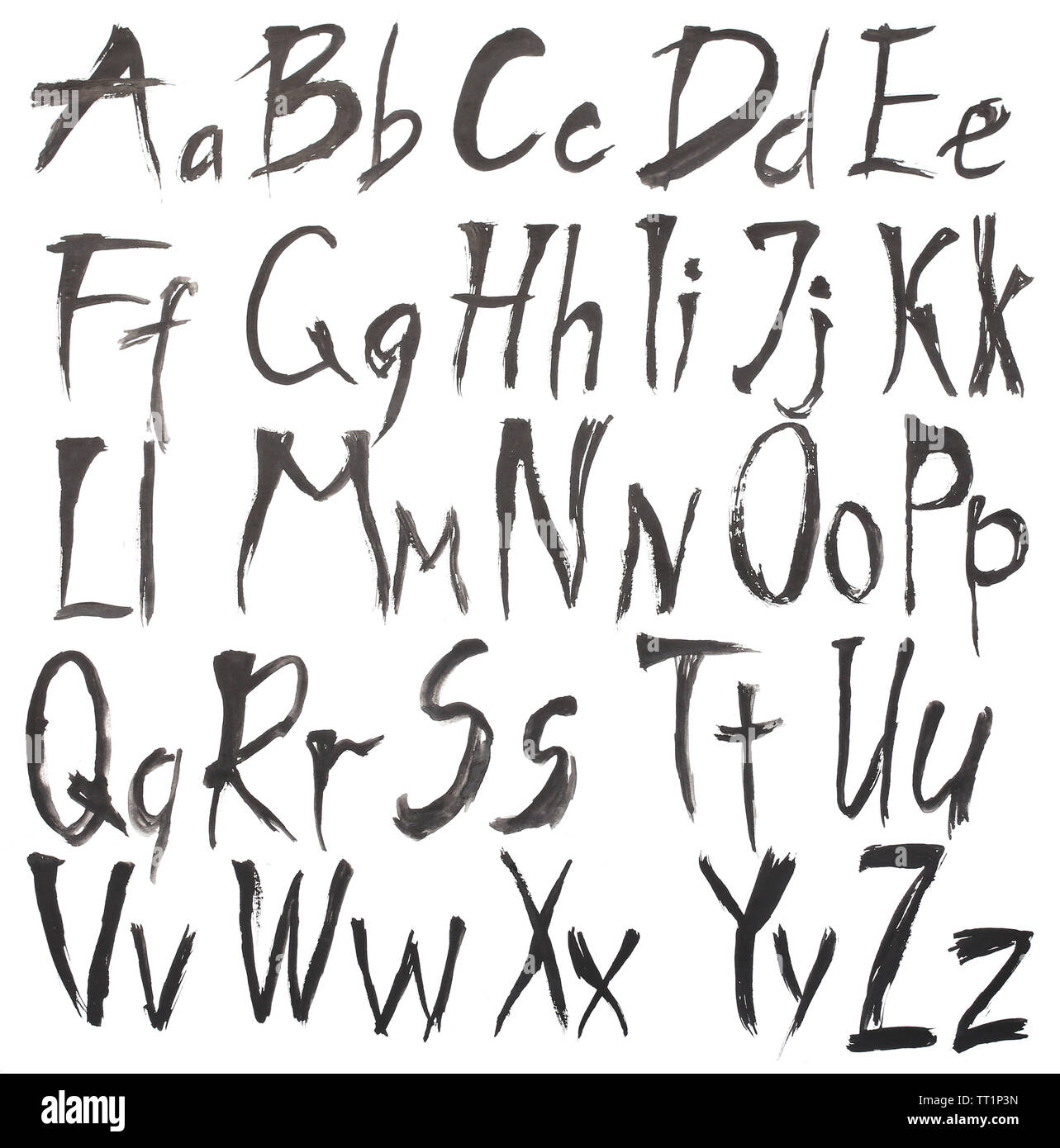Alphabet watercolors isolated on white Stock Photo - Alamy