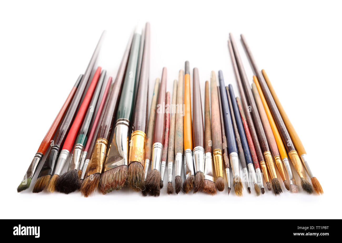 Many brushes isolated on white Stock Photo - Alamy