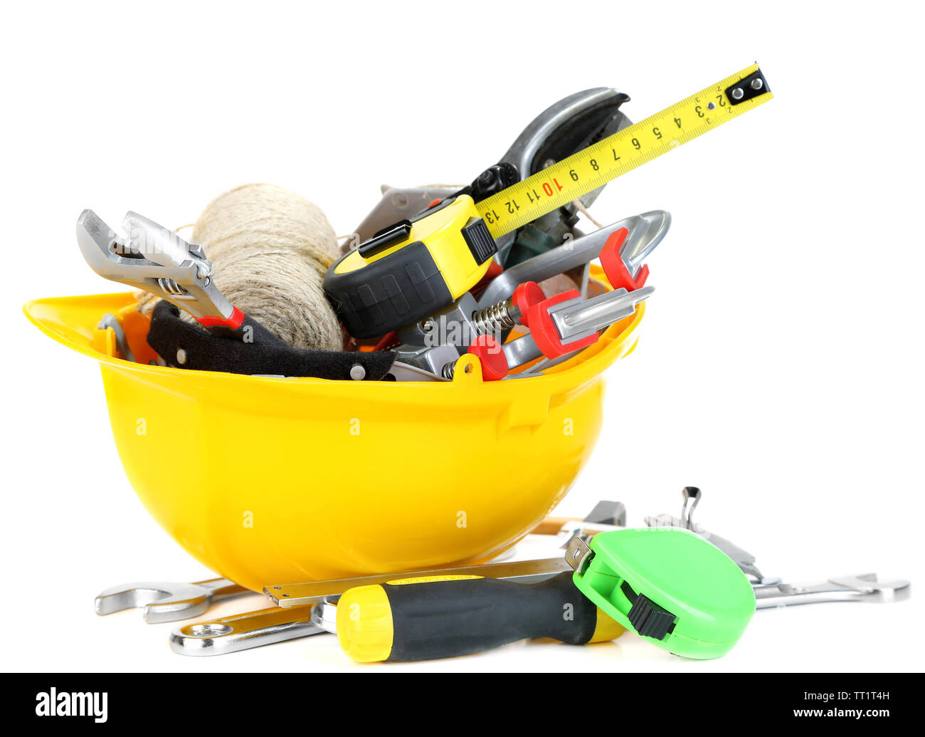 Construction equipment isolated on white Stock Photo - Alamy