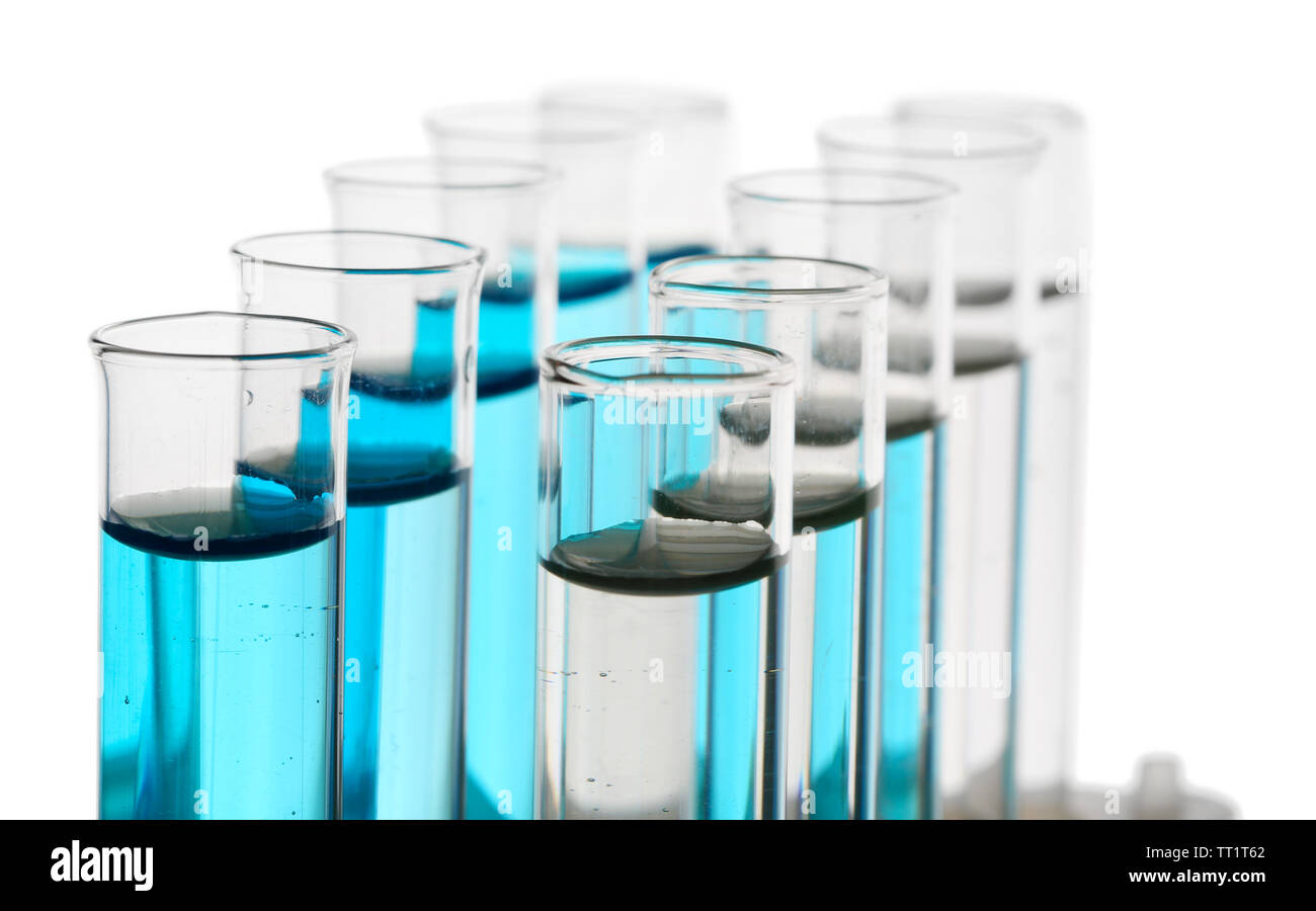 Test tubes isolated on white Stock Photo - Alamy