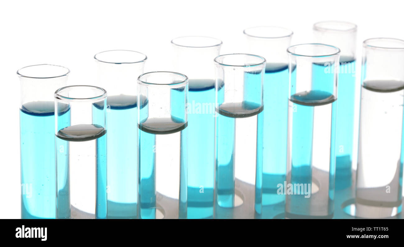Test tubes isolated on white Stock Photo - Alamy