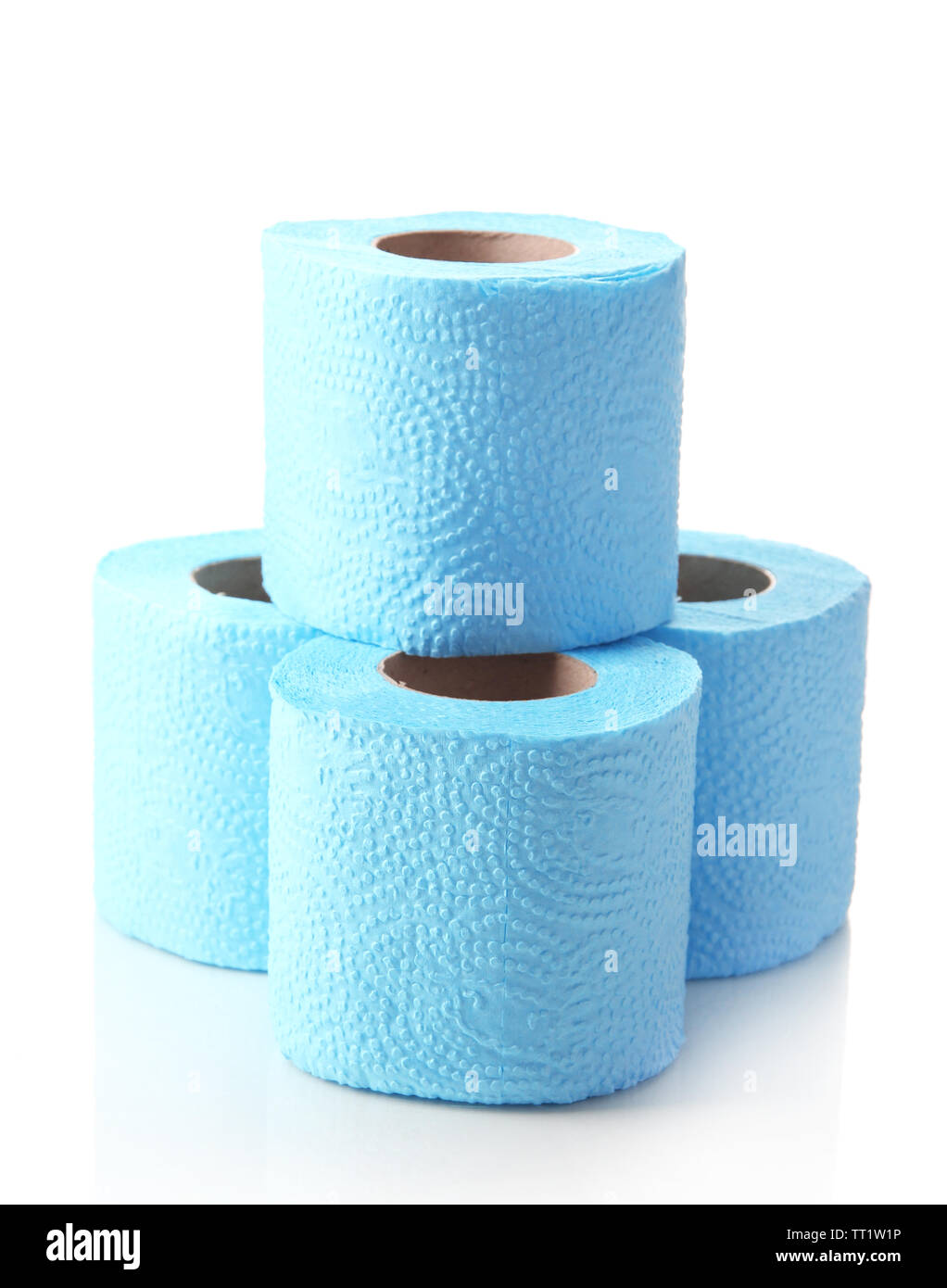 Color toilet paper rolls isolated on white Stock Photo - Alamy