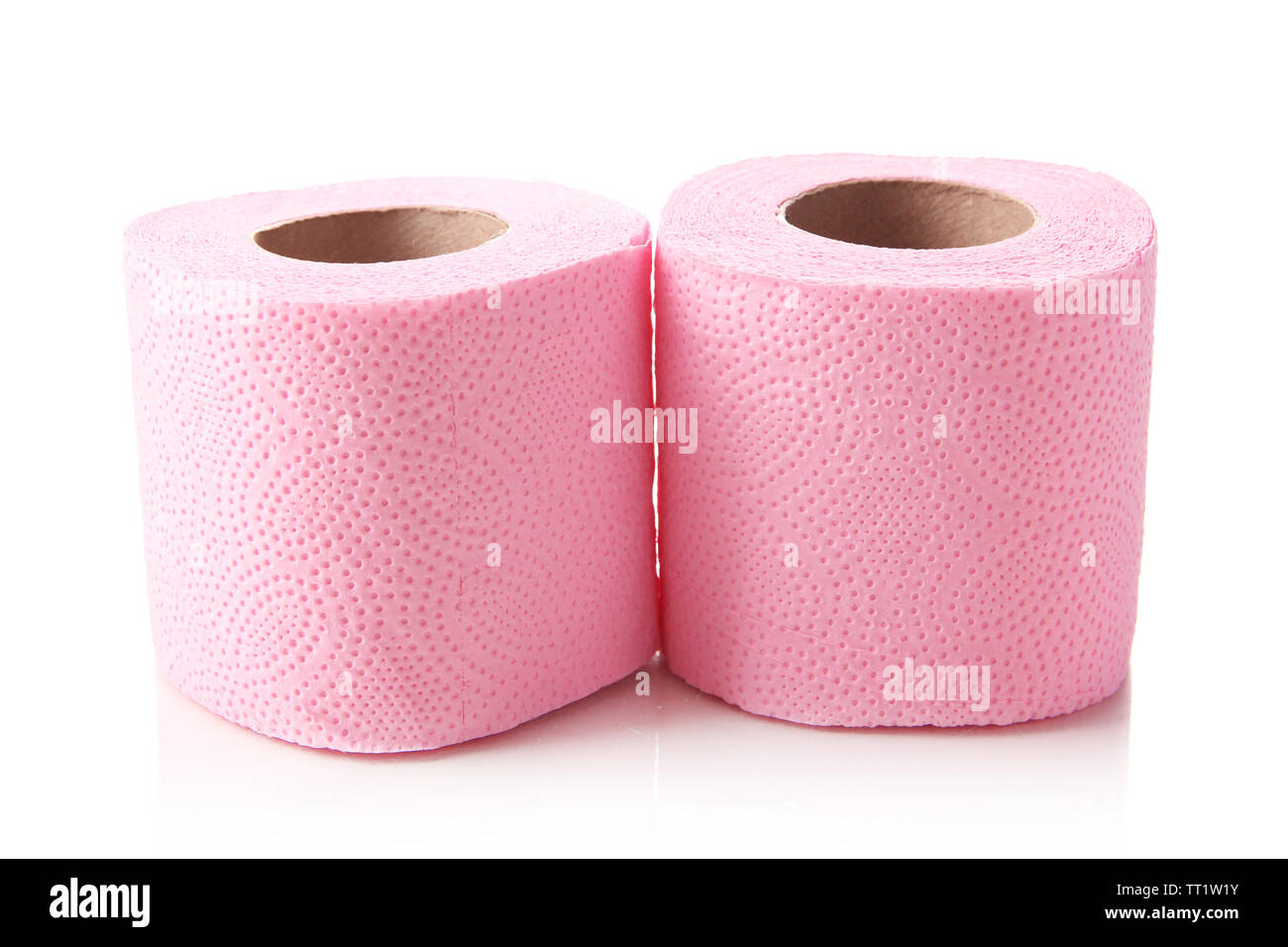 Color toilet paper rolls isolated on white Stock Photo - Alamy