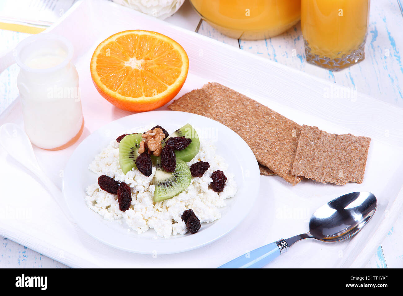 Easy fitness food to sustain shape in form Stock Photo - Alamy