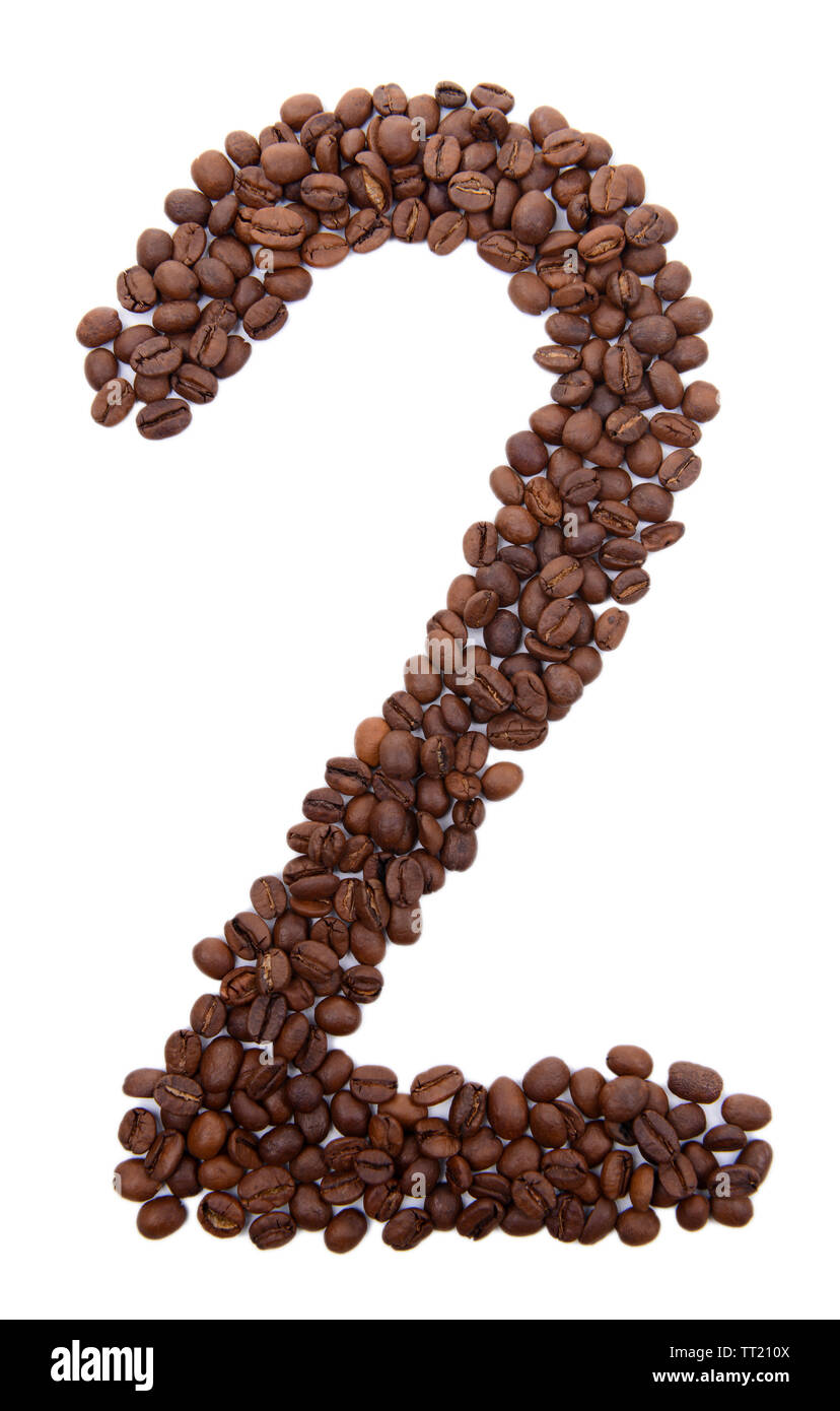 Number from coffee beans isolated on white Stock Photo - Alamy